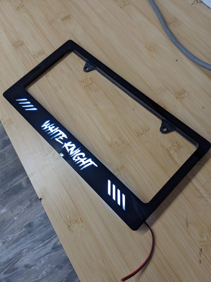 LED License Plate Border Frame - Aggressive Font – Atomic Car Concepts